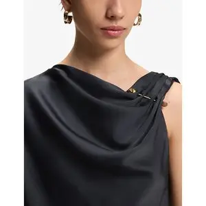 BOSS Gathered Detail Straight Leg Satin Jumpsuit