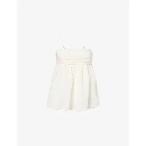 Dissh Casey Crinkle Cotton-blend Top - Ivory