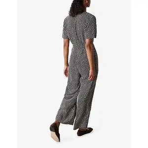 Whistles Checked Short-sleeve Woven Jumpsuit