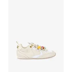 Kurt Geiger Suede Trainers With Bead Embellishment - Bone