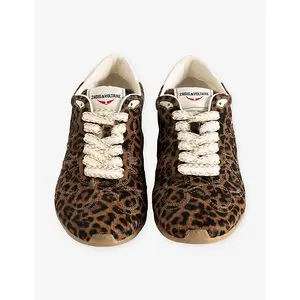 Zadig&Voltaire Leopard Pony Leather Low Top Trainers