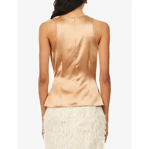 THE DROPPED COLLECTION Cowl-neck Sleeveless Silk Top