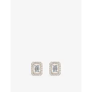 Messika 18ct Gold And Emerald-cut Diamond Earrings - Pink