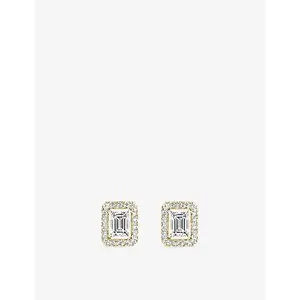 Messika 18ct Gold And Emerald-cut Diamond Earrings - Yellow