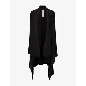 Rick Owens Draped Long Wool Cardigan - Black