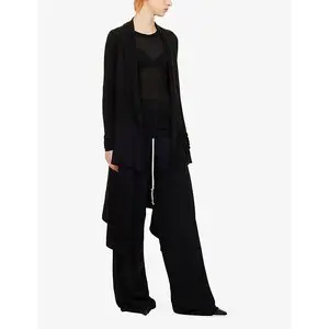 Rick Owens Draped Long Wool Cardigan