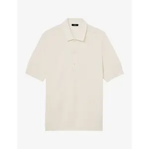 REISS Warren Short-sleeved Cotton-blend Polo Shirt - Ecru