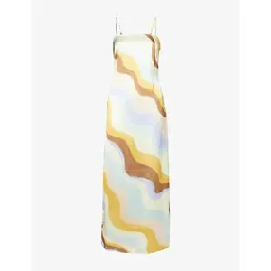 4TH & RECKLESS Serra Graphic-pattern Satin Maxi Dress