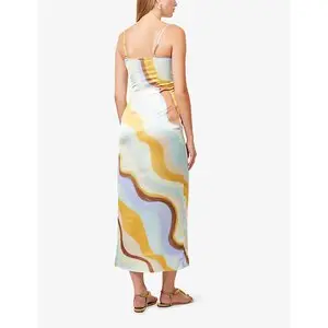 4TH & RECKLESS Serra Graphic-pattern Satin Maxi Dress