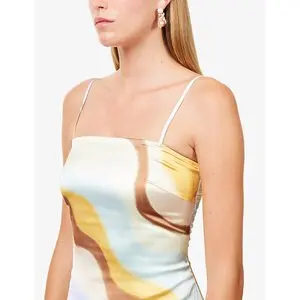 4TH & RECKLESS Serra Graphic-pattern Satin Maxi Dress