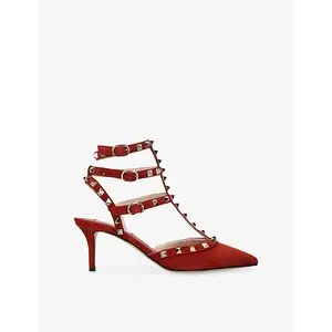Valentino Garavani Rockstud 65 Suede Courts - Wine
