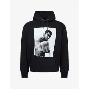 Sacai Ali Graphic-print Cotton Hoody - Black