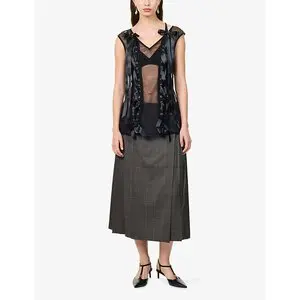 Simone Rocha Tailored Clip Wool Midi Skirt