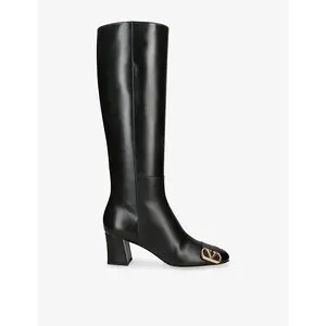 Valentino Garavani Vlogo Heeled Knee-high Leather Boots