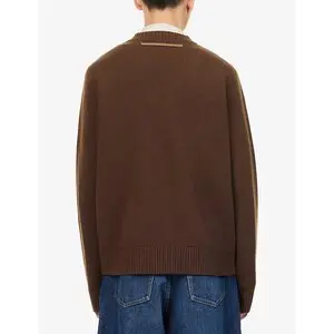 Sacai Zip Embroidered-logo Wool Jumper