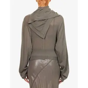 Rick Owens Draped Scarf Long-sleeve Wool Jumper