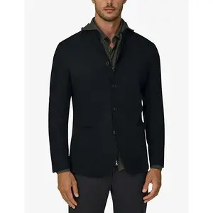 Boggi Milano Diagonal Regular-fit Stretch Wool-blend Blazer