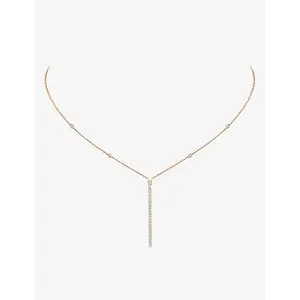 Messika Gatsby Bar 18ct Gold And Diamond Necklace - Pink