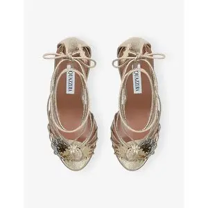 AQUAZZURA Night Stars Flat Leather Sandals