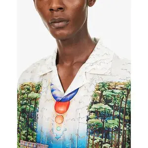 Casablanca Tromp Loeil Printed Silk Shirt