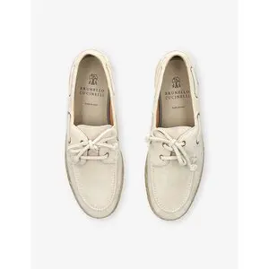 Brunello Cucinelli Lace-up Suede Boat Shoes