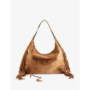 Balenciaga Le City Hobo Medium Suede Shoulder Bag