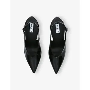 Alaïa Patent Leather Wedge Slingback Pumps