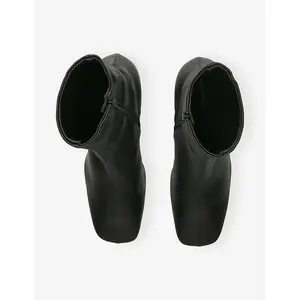 Dries Van Noten Sculptural Wedge Leather Ankle Boots