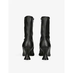 Dries Van Noten Sculptural Wedge Leather Ankle Boots