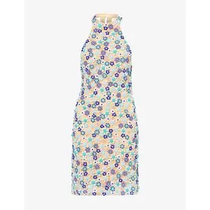 LA FUORI Beaded Floral Mini Dress - Multi