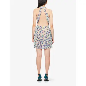 LA FUORI Beaded Floral Mini Dress