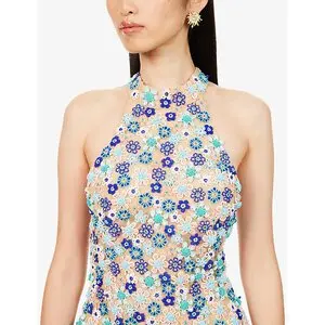 LA FUORI Beaded Floral Mini Dress