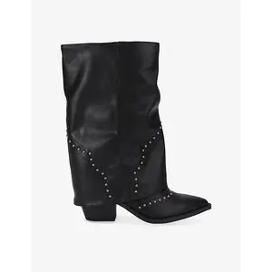 Steve Madden Saddle Heeled Leather Knee-high Boots