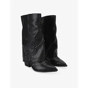 Steve Madden Saddle Heeled Leather Knee-high Boots