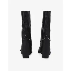 Steve Madden Saddle Heeled Leather Knee-high Boots