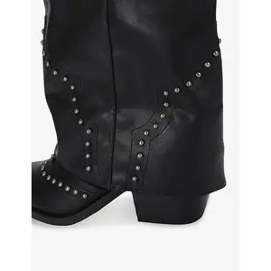Steve Madden Saddle Heeled Leather Knee-high Boots