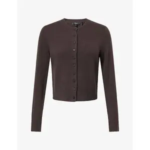 Theory The Button Cashmere Knit Cardigan - Cacao