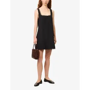 Dissh Rosin Lace-trim Cotton Mini Dress