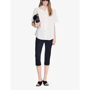 Sandro Oversized Pleated-back Woven Shirt
