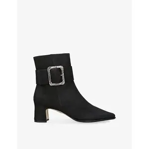 Rodo Tilly 55 Leather Heeled Ankle Boots With Buckle Detail - Black