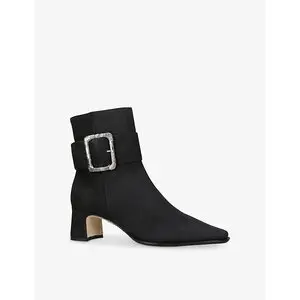 Rodo Tilly 55 Leather Heeled Ankle Boots With Buckle Detail - Black