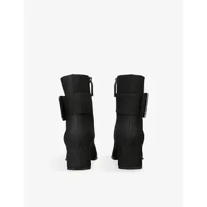 Rodo Tilly 55 Leather Heeled Ankle Boots With Buckle Detail - Black