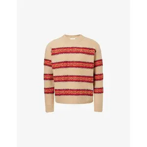 Dries Van Noten Master Striped Alpaca And Wool-blend Jumper - Ecru