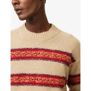 Dries Van Noten Master Striped Alpaca And Wool-blend Jumper