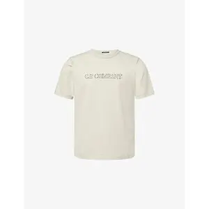 C.P. COMPANY Brand-embroidered Cotton T-shirt Xxl - Silver Birch
