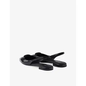 Prada Brushed Leather Ballerina Slingbacks