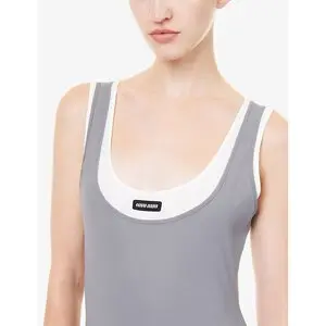 Miu Miu Layered Jersey Mini Dress