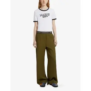 Marni Logo Elasticated Waistband Wool Trousers