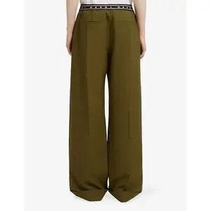 Marni Logo Elasticated Waistband Wool Trousers