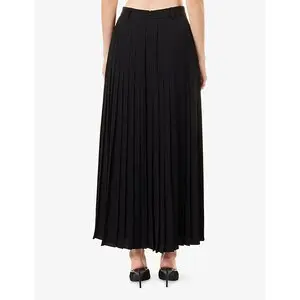 ME+EM Pleated Slit Woven Maxi Skirt